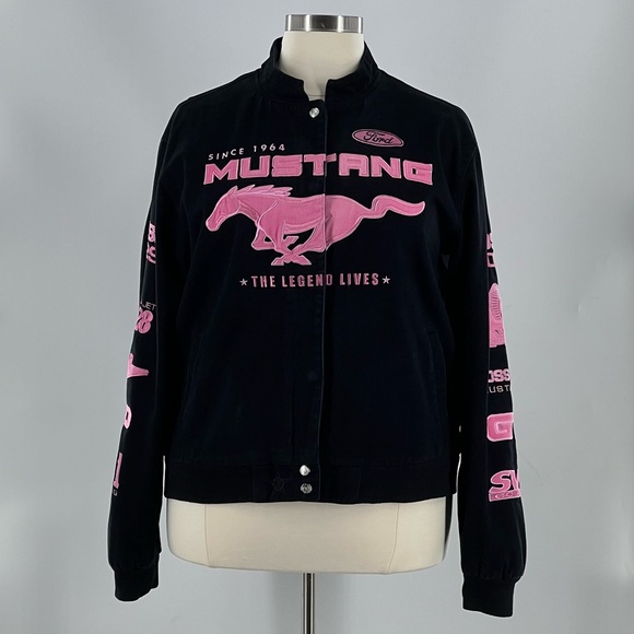 Ford | Jackets & Coats | Ford Mustang Black Pink Jacket | Poshmark